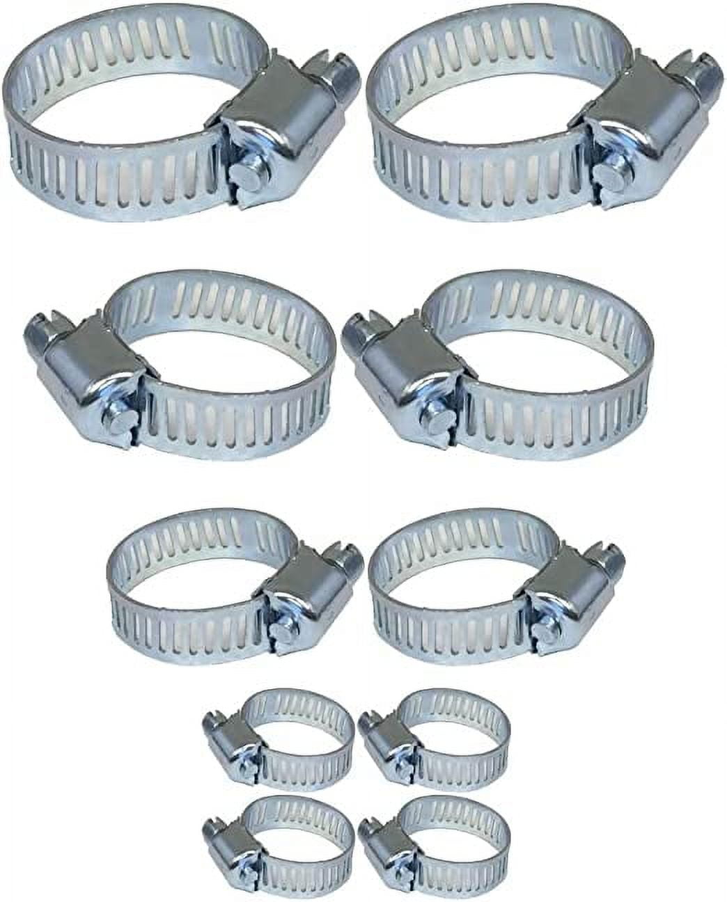 10 Pack Stainless Steel Hose Clamps (Assorted Sizes) - Walmart.com