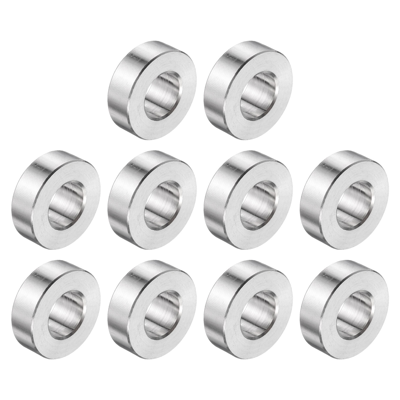 10 Pack Stainless Steel Spacer 1/2" Bore x 1" OD x 1/4" Length Screw ...