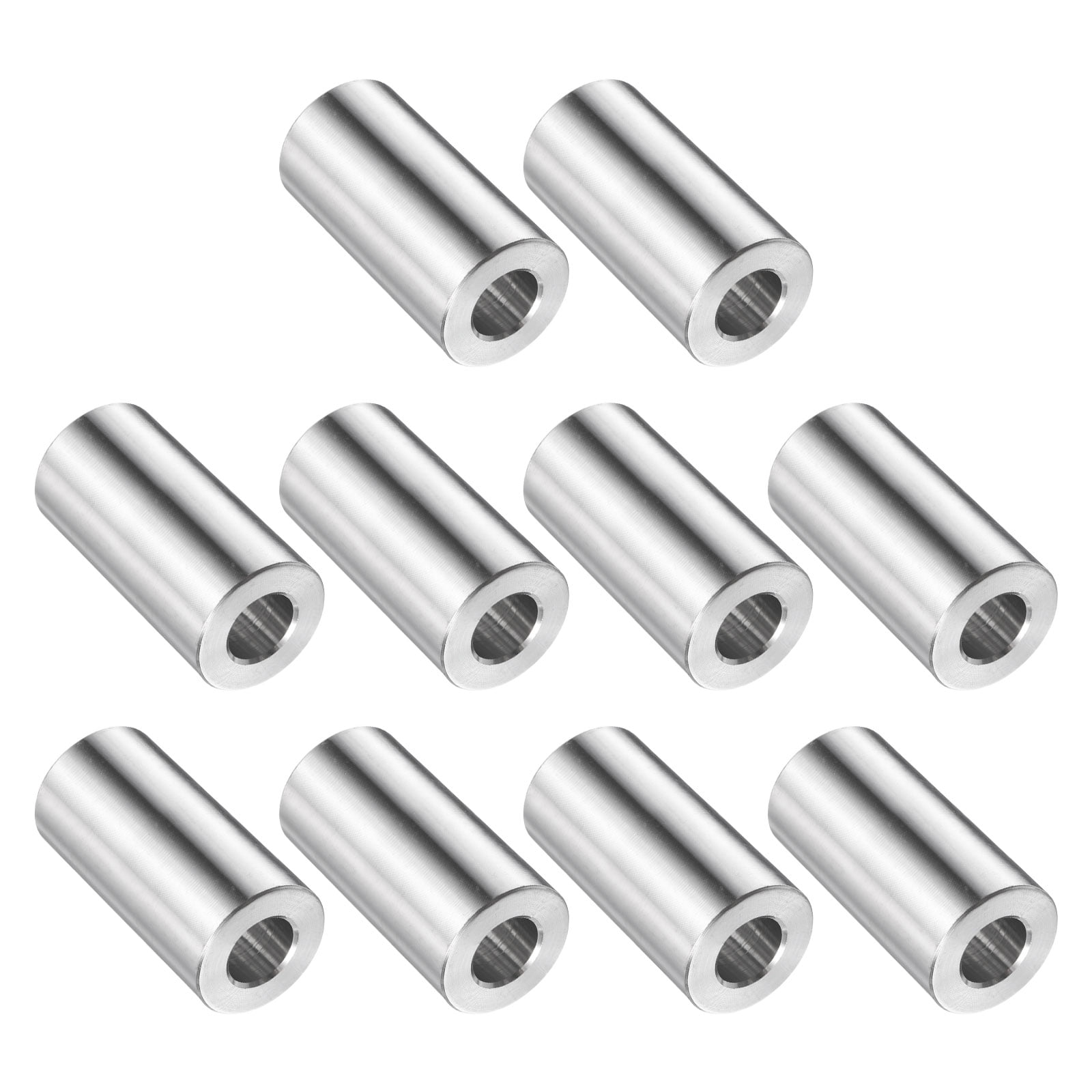 10 Pack Stainless Steel Spacer 1/2" Bore x 1" OD x 2" Length Screw ...