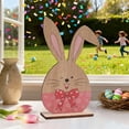 10 Pack Stereoscopic Easter Decorations Wooden Patterned Rabbits And ...