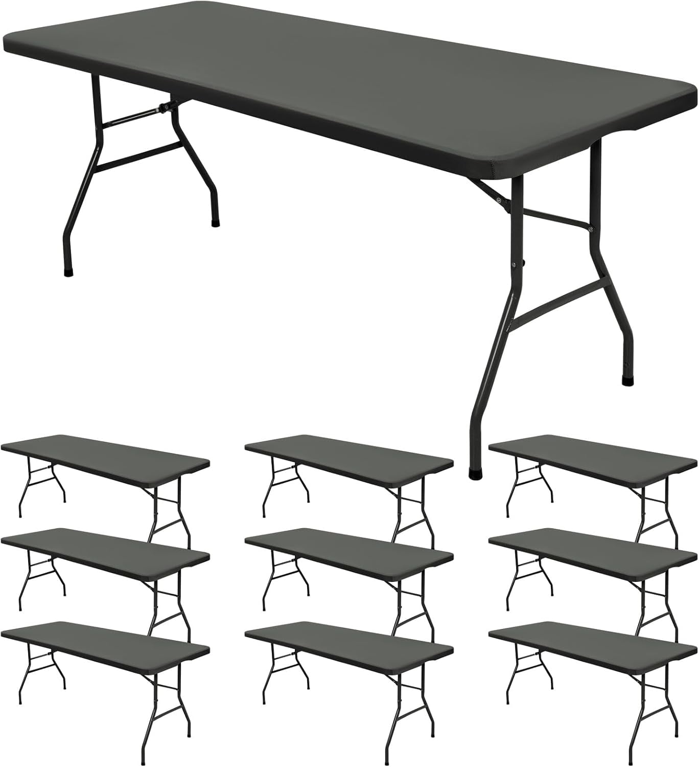 10 Pack Stretch Fabric Table Top Cap Cover, fits 8' Tables, Spandex ...