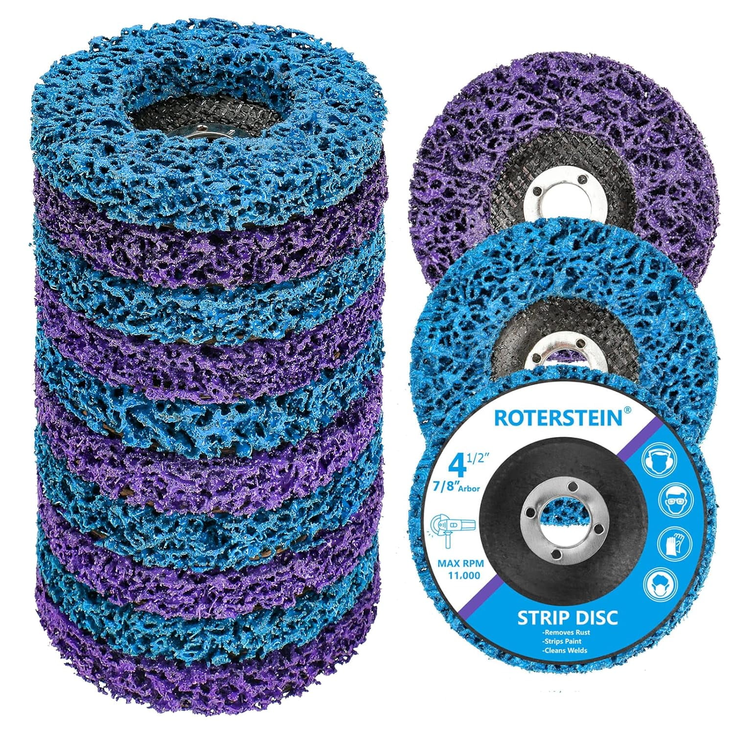 10 Pack Strip Discs Stripping Wheel 4 inch for Angle Grinder Clean and ...