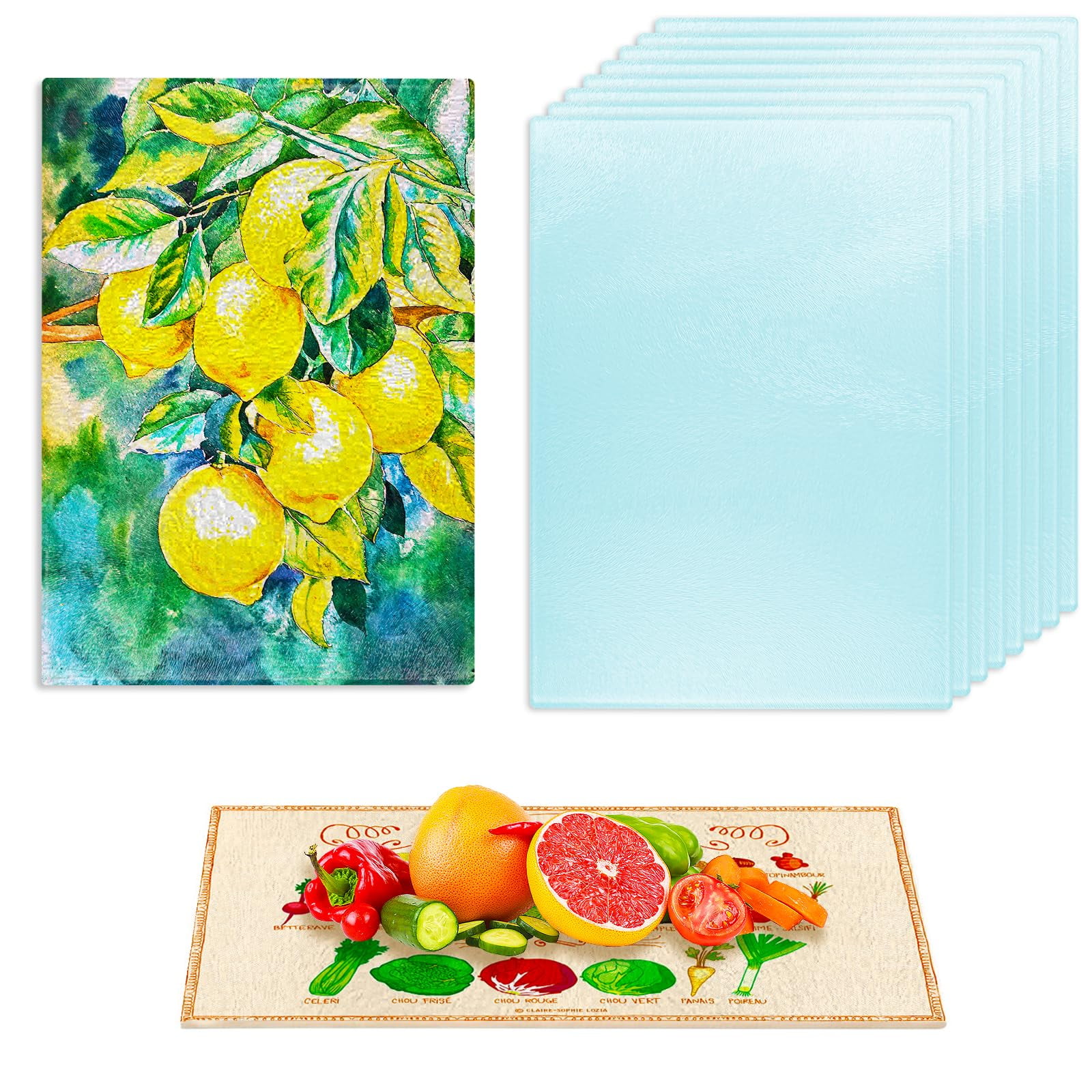10 Pack Sublimation Glass Cutting Board Blanks, 11"x7.87" Heat Thermal ...