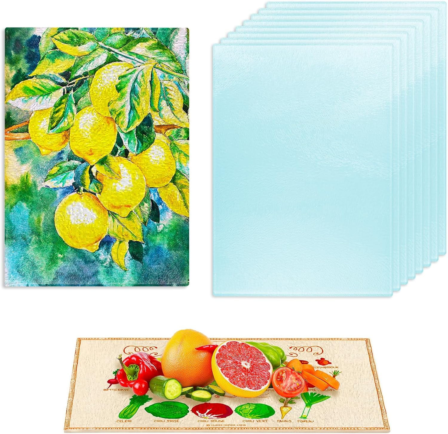 10 Pack Sublimation Glass Cutting Board Blanks, 11"x7.87" Heat Thermal ...