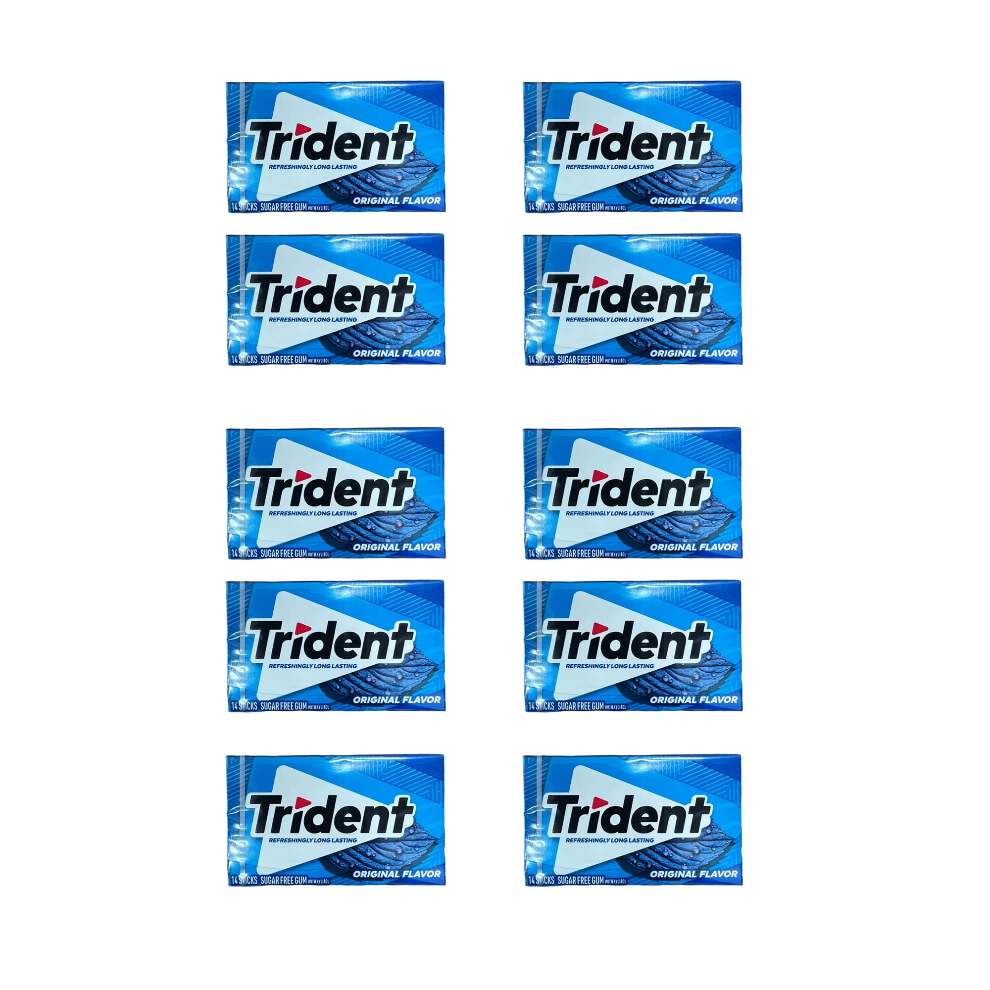 10 Pack Sugar-Free Chewing Gum | Multipack Original Flavoured Gum - 14 ...