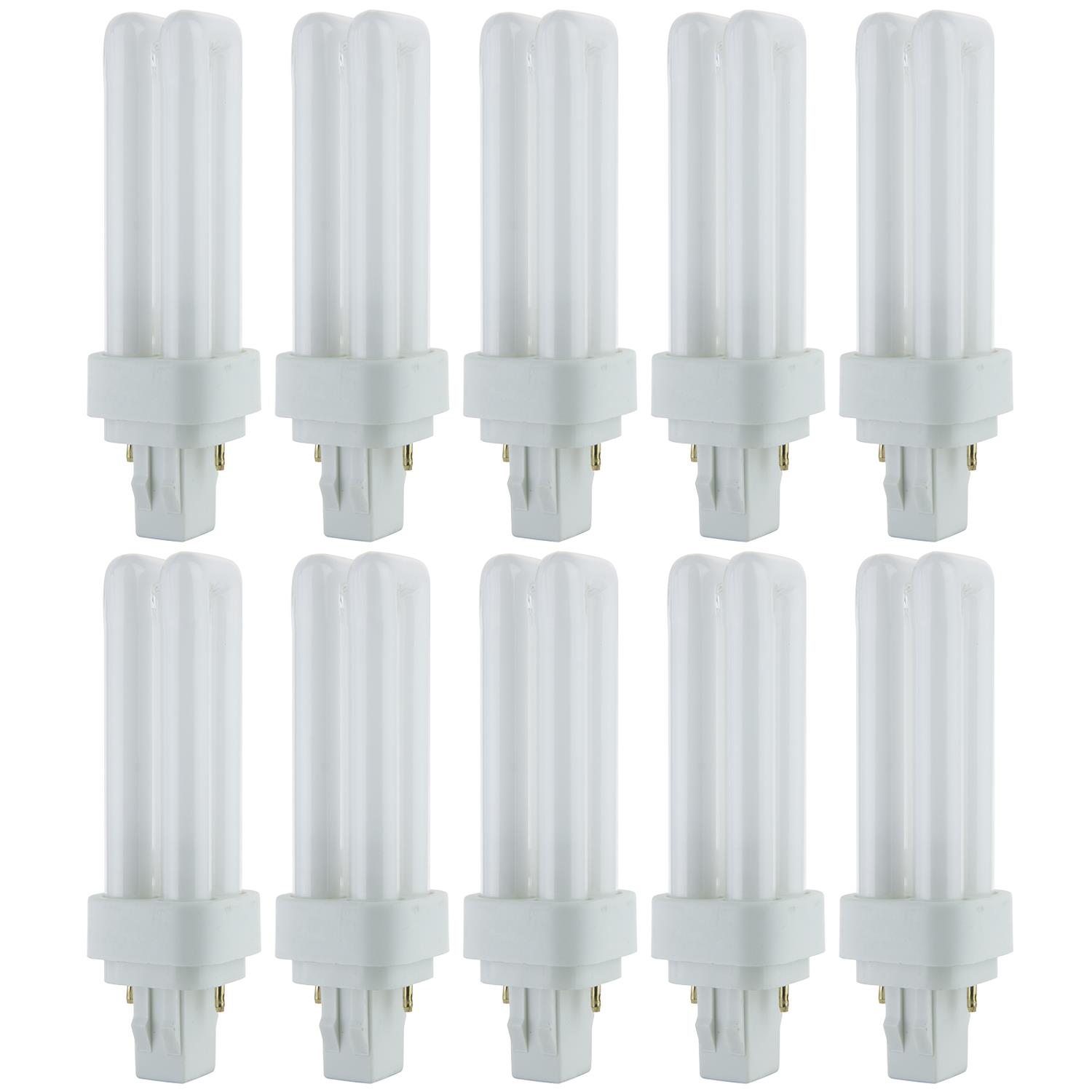 10 Pack Sunlite 13 Watt PLD 2-Pin Double U-Shaped Twin Tube, GX23-2 Base, Soft White - Walmart.com