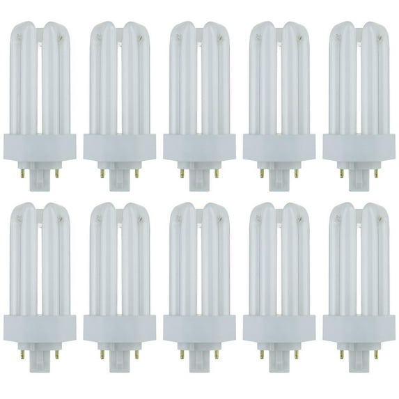 10 Pack Sunlite 18 Watt PLT 4-Pin Triple Tube, GX24Q-2 Base, Warm White - Walmart.com