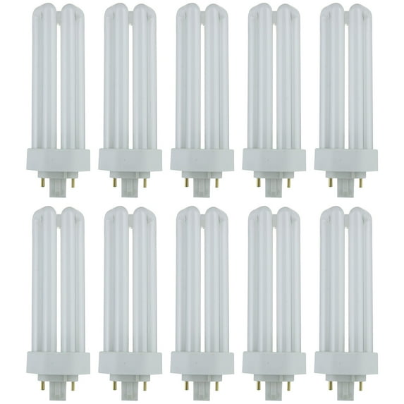 10 Pack Sunlite 32 Watt PLT 4-Pin Triple Tube, GX24Q-3 Base, Daylight ...