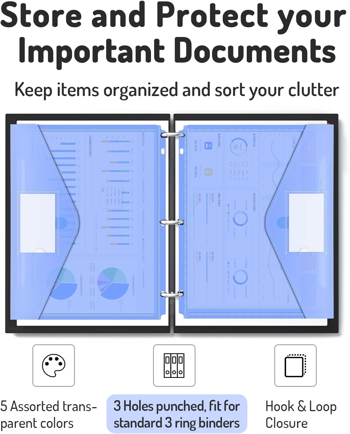 10 Pack Super Heavyweight Plastic Folders with Pockets, Letter Size ...