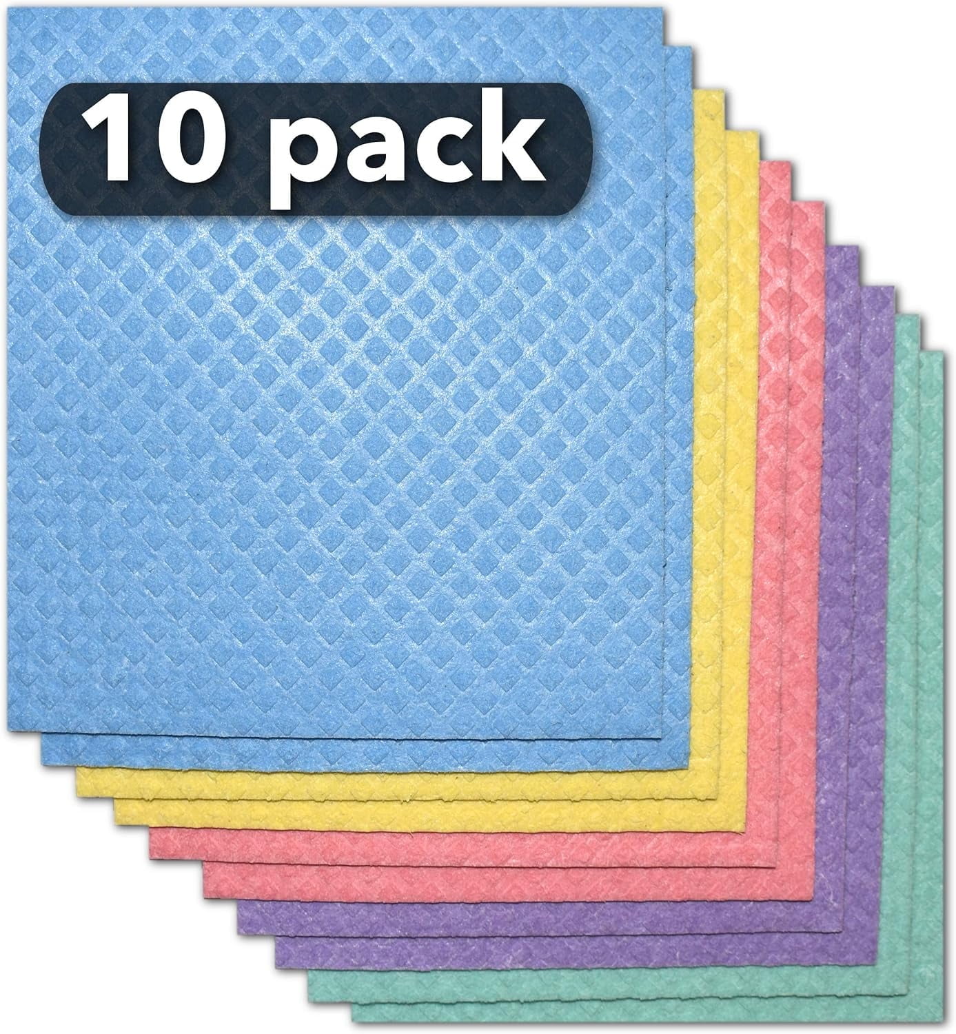 10 Pack Swedish Dishcloth - Durable - Eco-friendly – Biodegradable ...