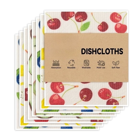 10 Pack Swedish Dishcloths 100% Biodegradable Reusable Paper Towels ...