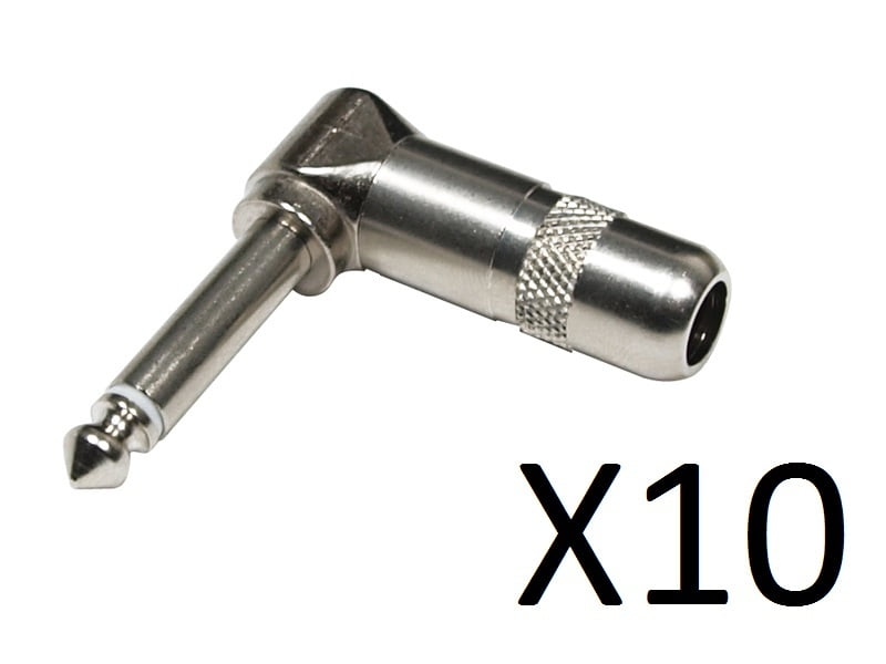 (10 Pack) Switchcraft 226 1/4" 6.35mm 2 Cond Right Angle Guitar / Speaker Plug - Walmart.com