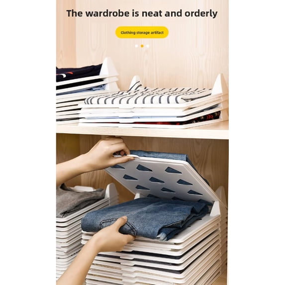 10-Pack T-Shirt Organizer & Clothes Folder – Stackable Closet Shirt ...