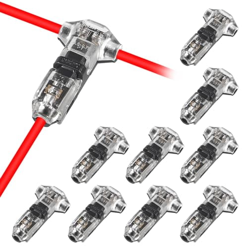 10 Pack T Type 1 Pin Low Voltage Wire Connector, Quick Solderless Wire ...