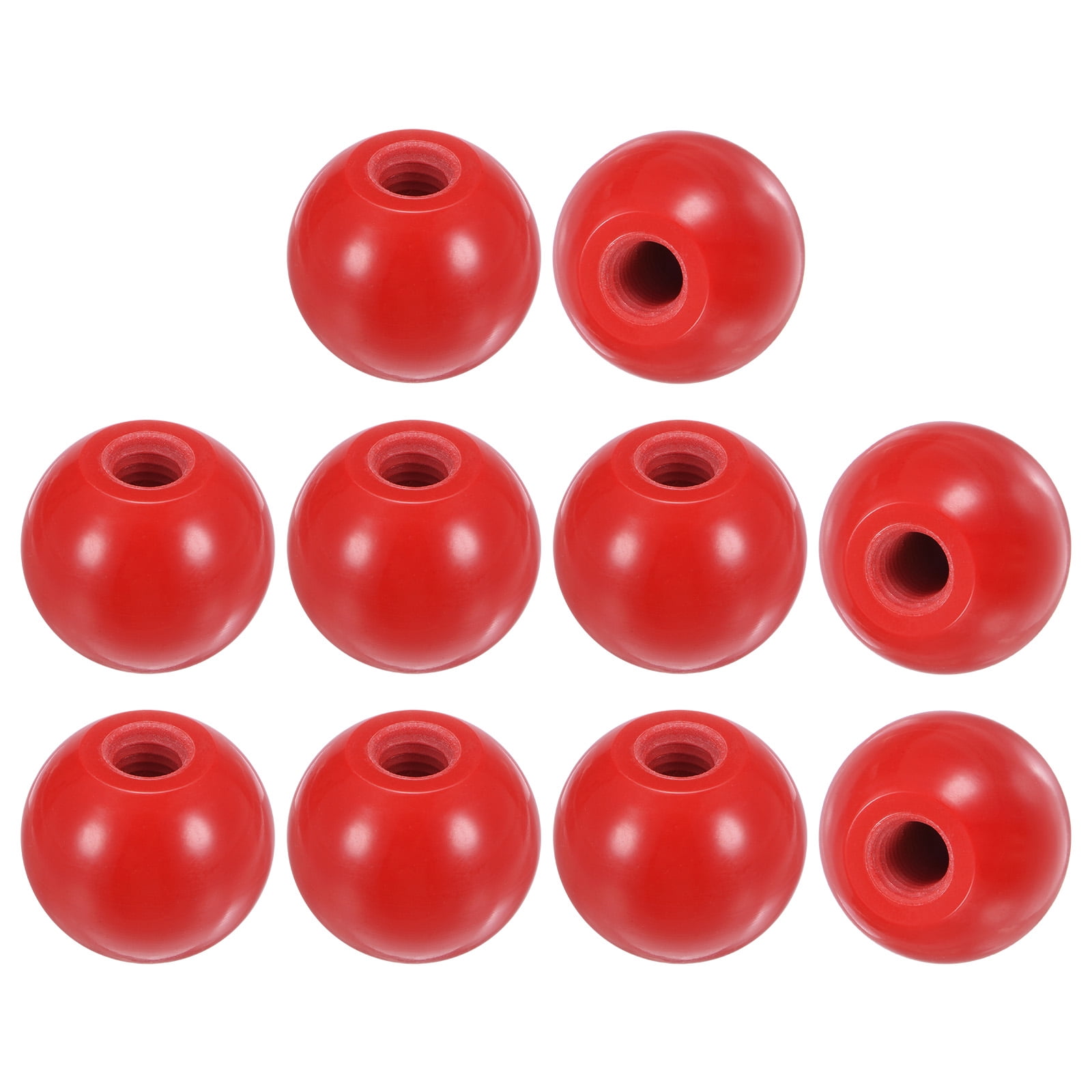 10-Pack Threaded Ball Knobs, M12 Female Thread 40mm Dia. Thermoset Ball ...