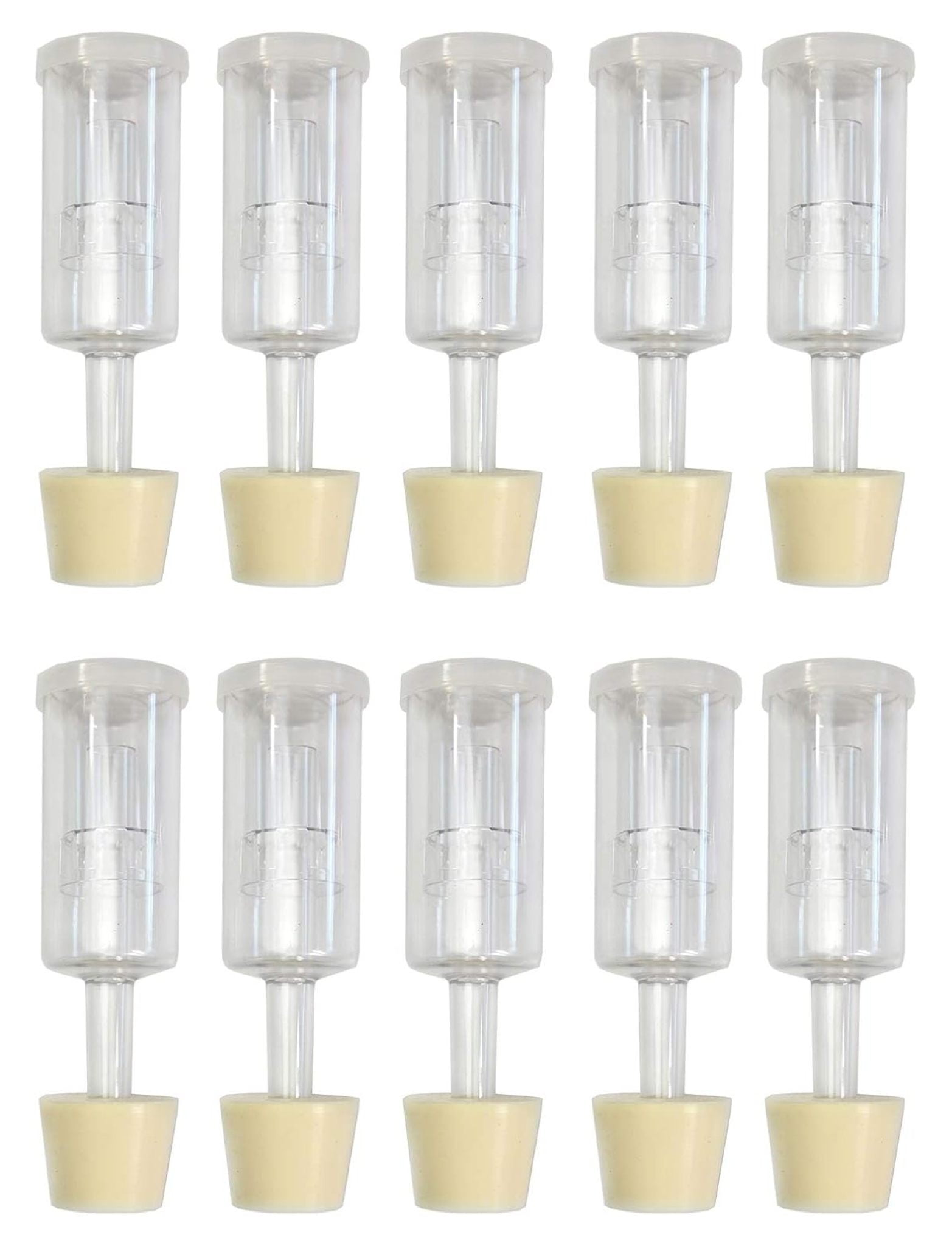 (10 Pack) Three-Piece Airlock and Drilled #6 Stopper Fermentation Beer ...