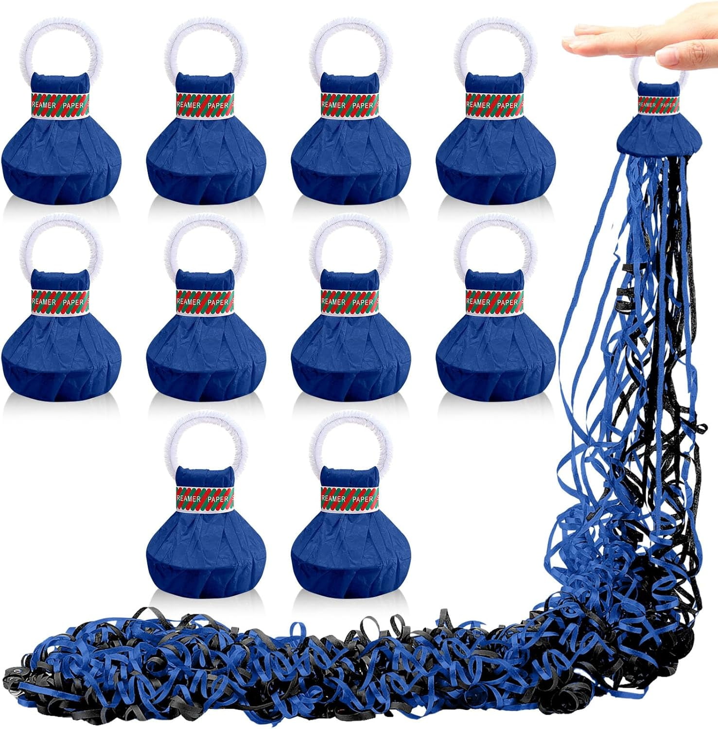 10 Pack Throw Streamers Colorful Hand Throw Confetti Poppers No Mess ...