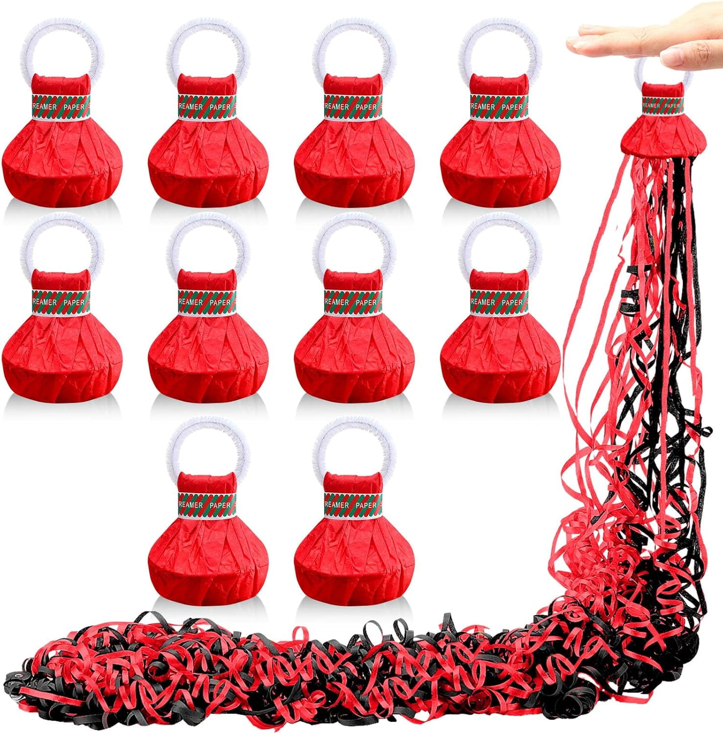 10 Pack Throw Streamers Colorful Hand Throw Confetti Poppers No Mess ...