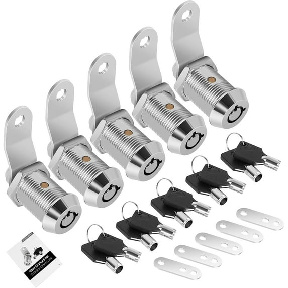 10 Pack Tool Box Lock with Keys, 5/8" Cabinet Lock Cam Lock Keyed Alike ...
