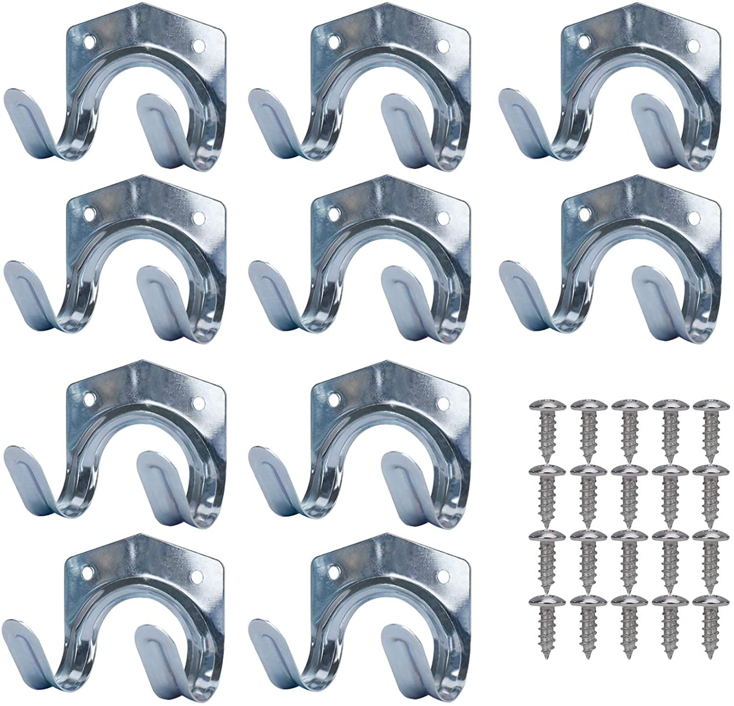 10-Pack Tool Hanger Hook Set, Wall Mount Dual Tool Storage Hook Bracket ...
