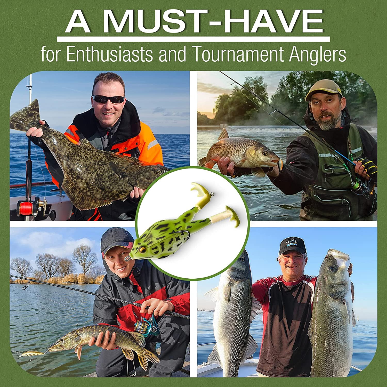 10 Pack Topwater Frog Lures, Soft Floating Weedless Bait for Bass Trout ...