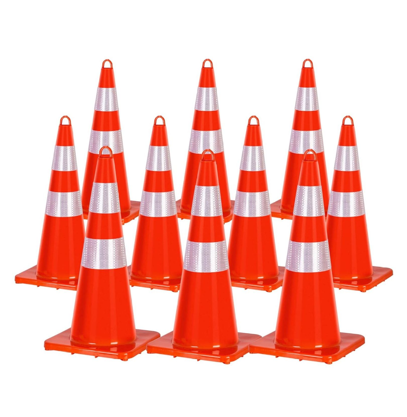 10 Pack Traffic Cones, 28 Inch Upgraded PVC Safety Cones with ...