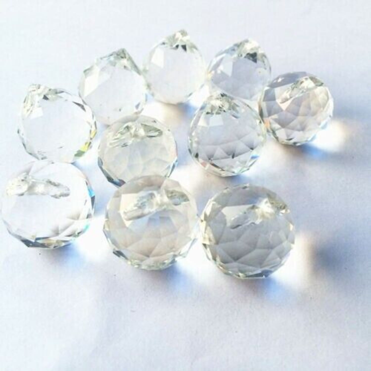 10-Pack Transparent 20mm Feng Shui Faceted Prism Ball Crystal Hanging ...
