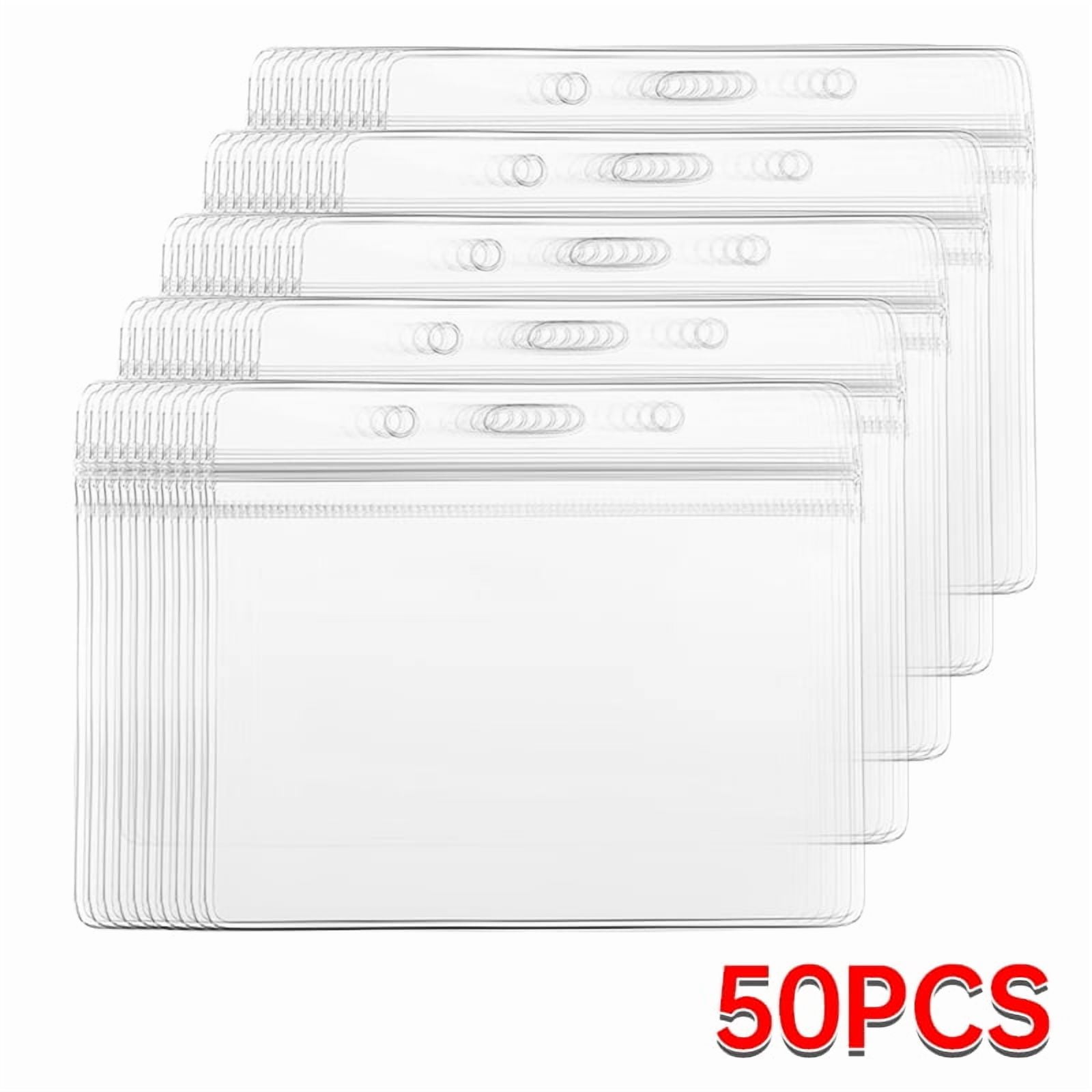 10-Pack Transparent Waterproof ID Card Holder Sealed for Badges and ...