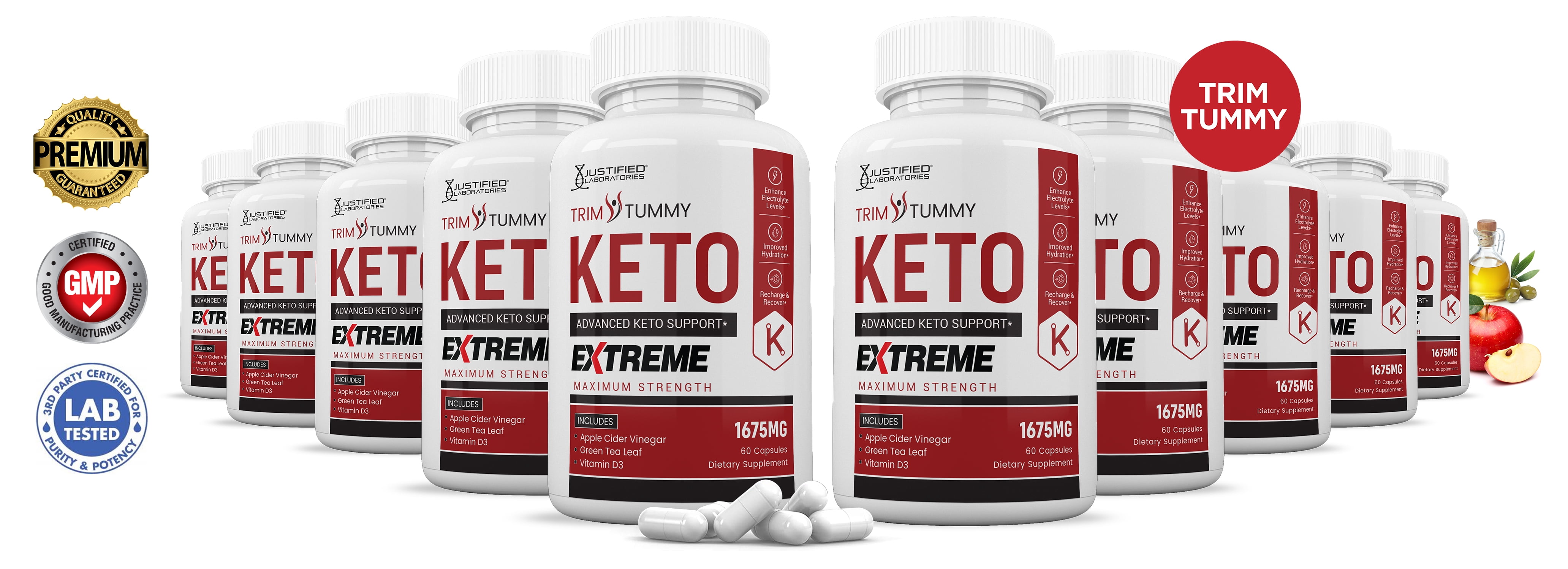(10 Pack) Trim Tummy Keto ACV Extreme Pills 1675mg Alternative to ...