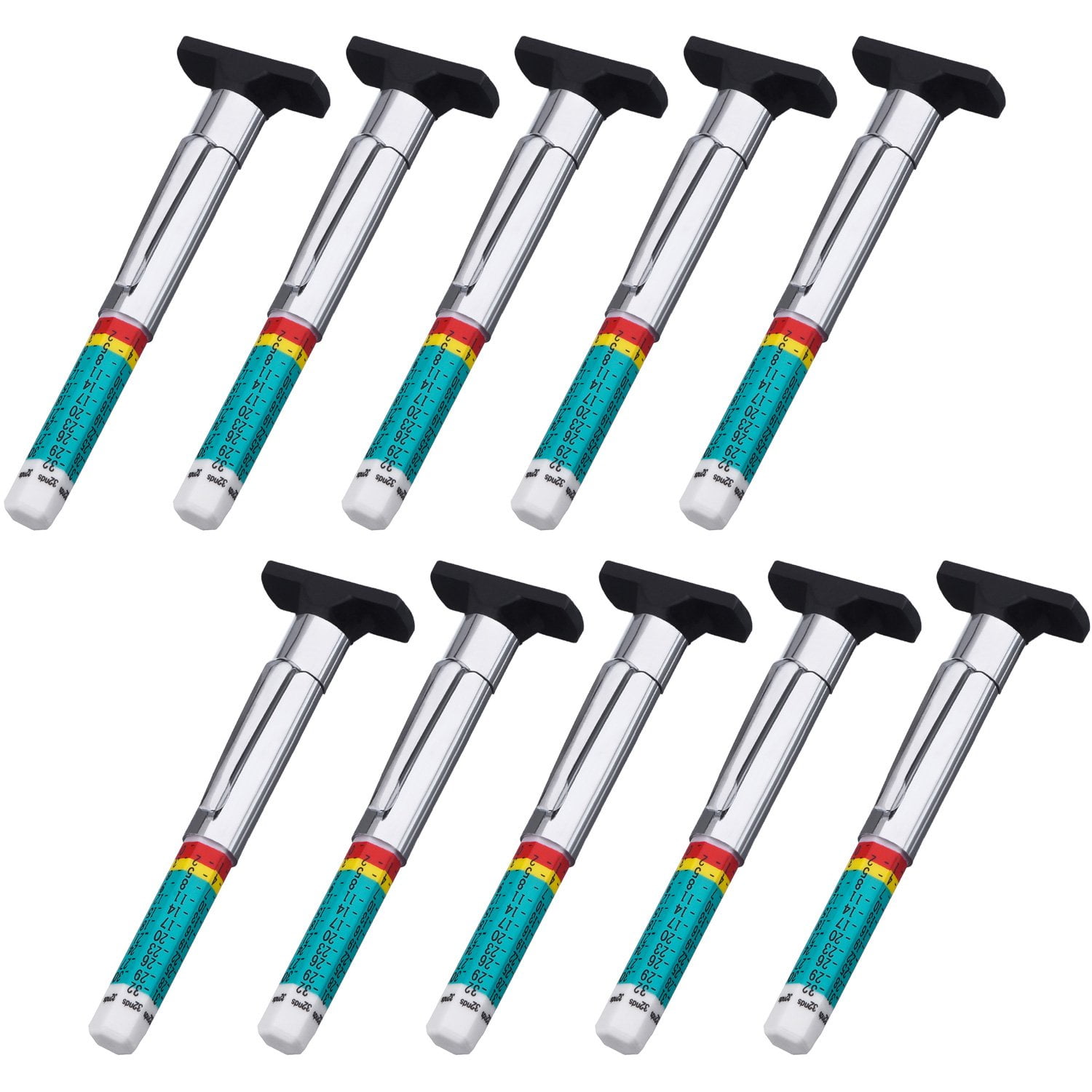 10 Pack Tyre Gauge Tyre Tread Depth Gauge Tool, Color Coded - Walmart.com
