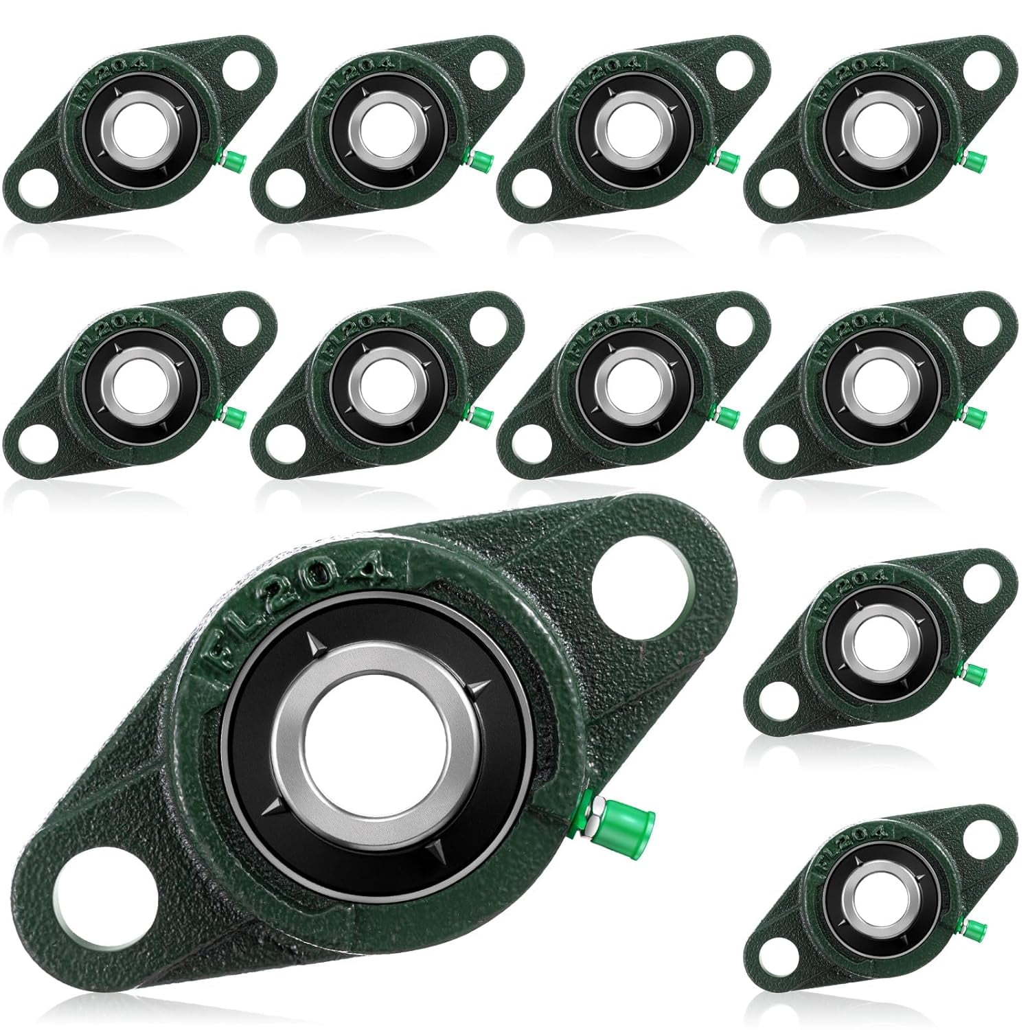 10 Pack UCFL204-12 Pillow Block Bearing 3/4 in Bore Shaft Flange Mount Ball Bearing Unit 2-Bolt ...