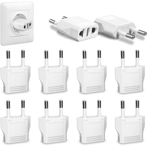 10 Pack US to Europe Plug Adapter, 220V to 110V Type C European Travel ...