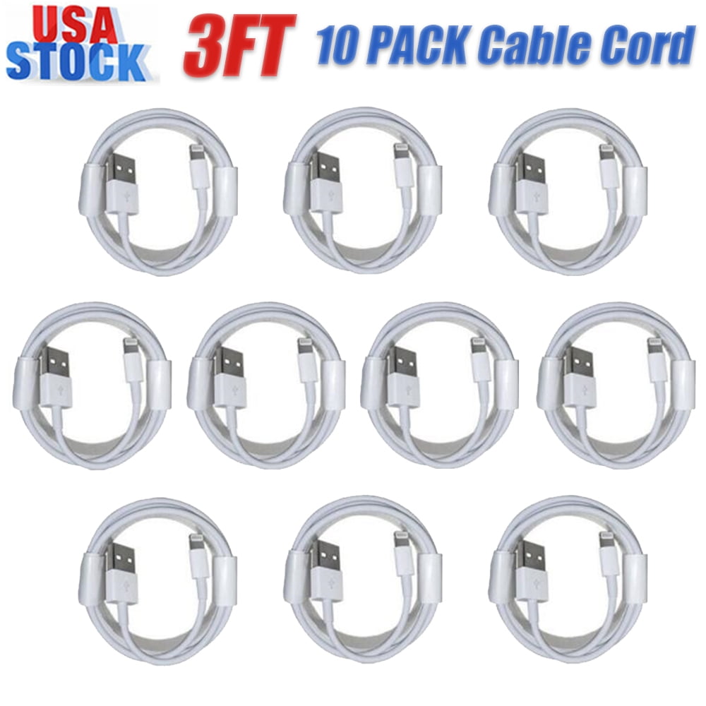 Supsupsiu 10 Pack USB Data Charger Cables, 3ft Lightning Cable for ...