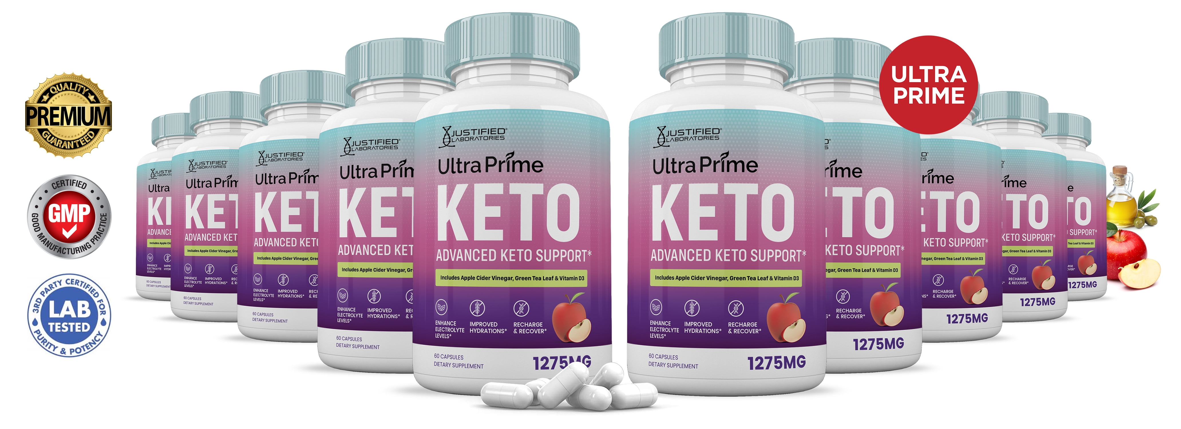 (10 Pack) Ultra Prime Keto ACV Pills 1275mg Alternative to Gummies ...