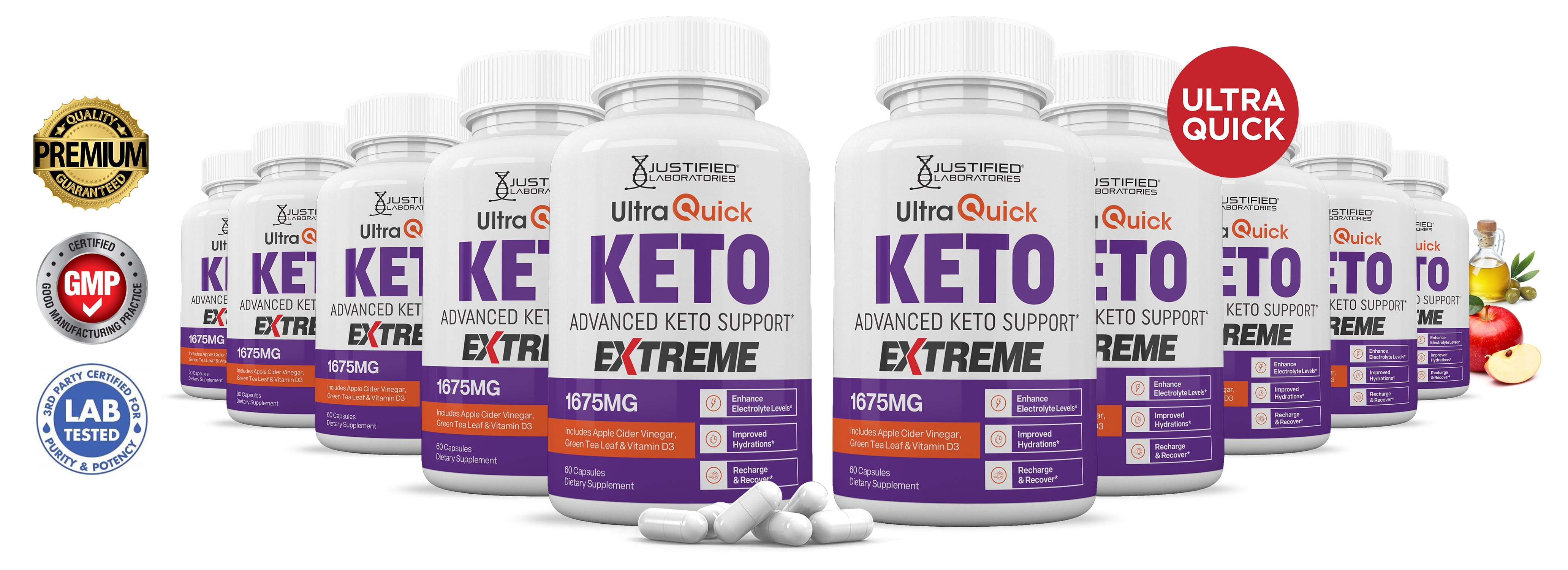 (10 Pack) Ultra Quick Keto ACV Extreme Pills 1675mg Alternative to ...