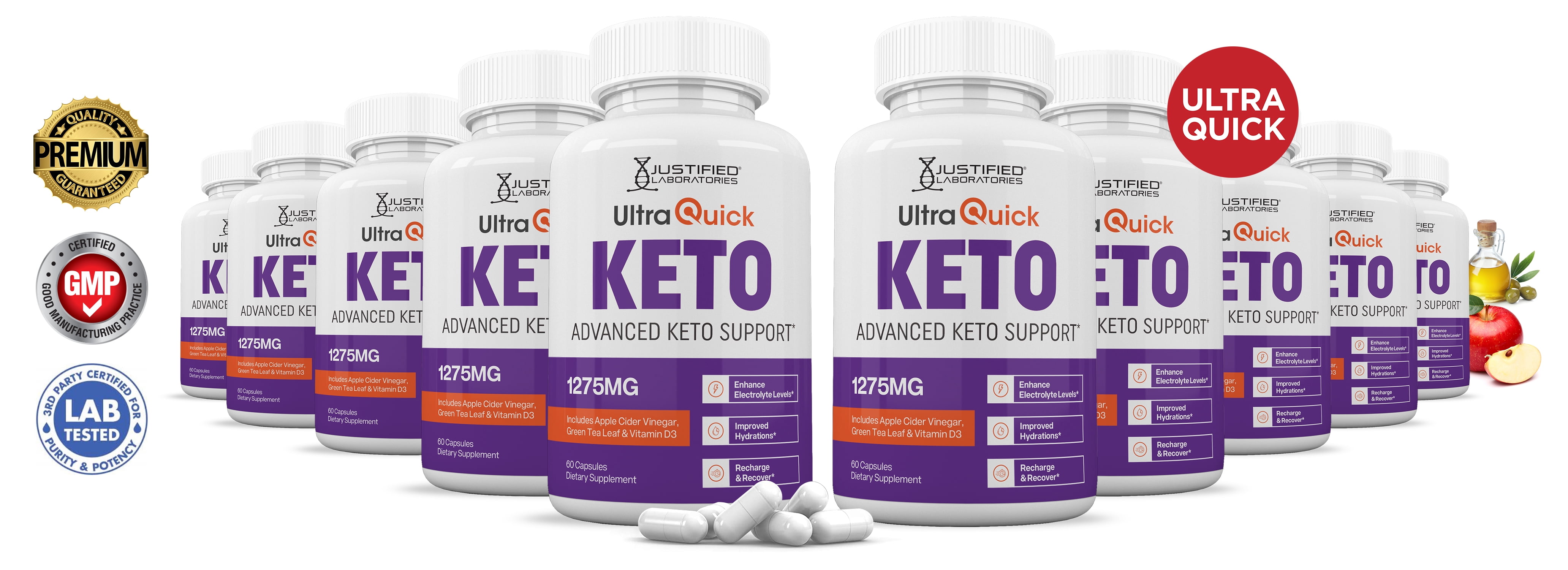 (10 Pack) Ultra Quick Keto ACV Pills 1275mg Alternative to Gummies ...