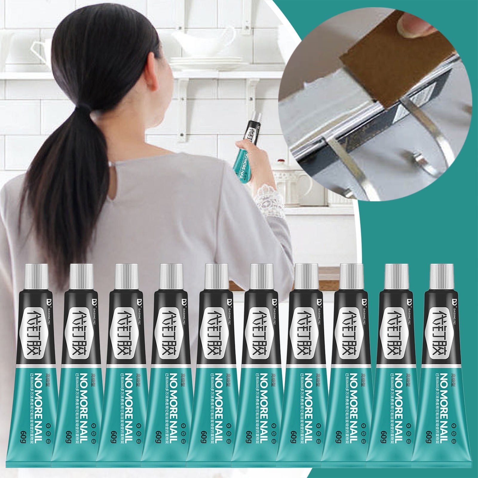 10-Pack Universal Construction Adhesive | Heavy-Duty No-Nail Wall ...