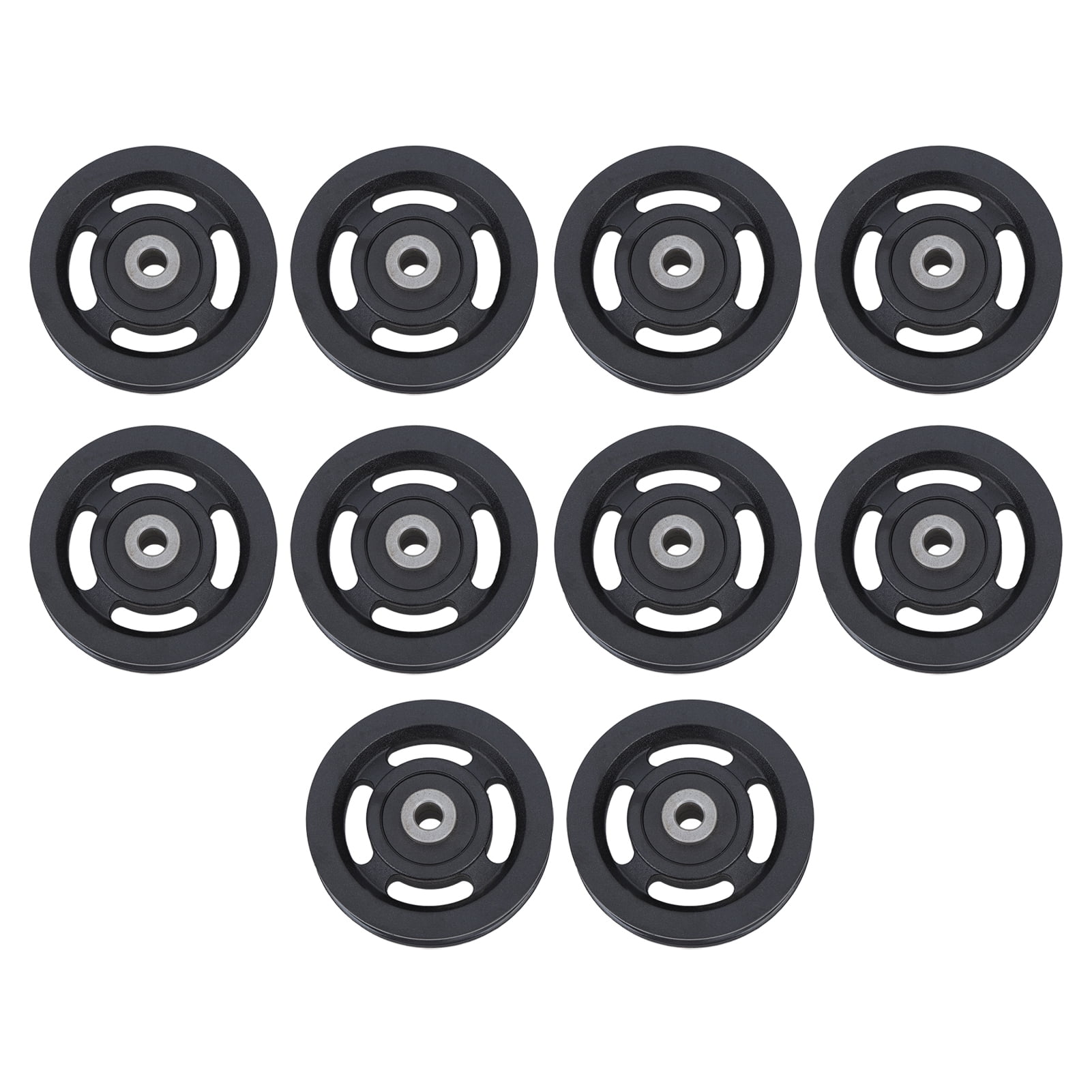 10-Pack Universal Nylon Bearing Pulley Wheel, Black Wear-Resistant Gym ...