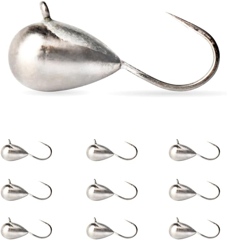 10-Pack Unpainted Tungsten Tear Drop Ice Jigs,2.7/3.2/4/5/5.5/6/7mm ...