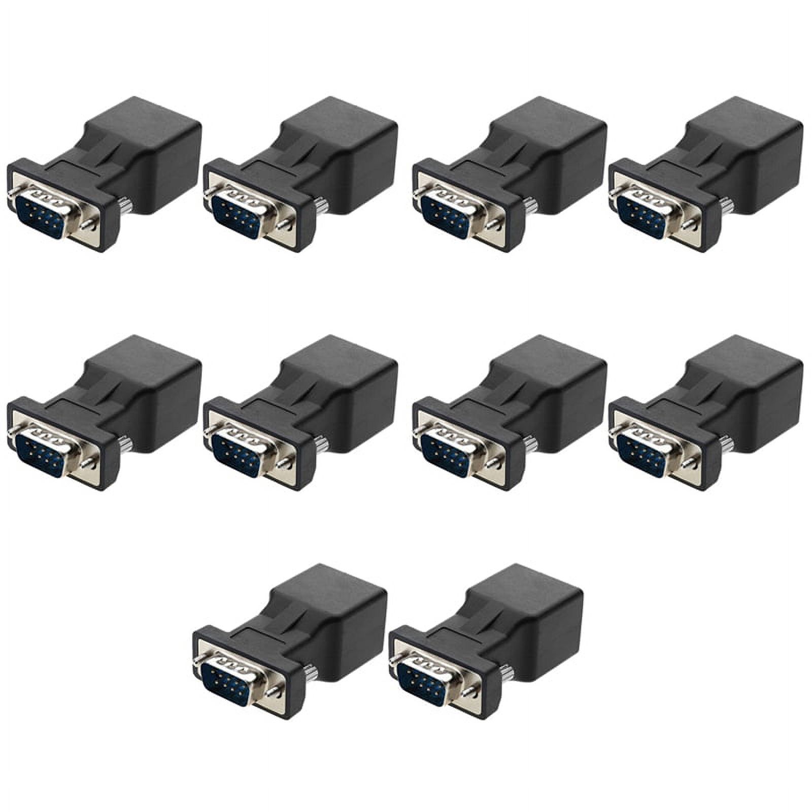 10 Pack VGA Extender Male to RJ45 CAT5 CAT6 20M Network Cable Adapter COM Port to LAN Ethernet ...