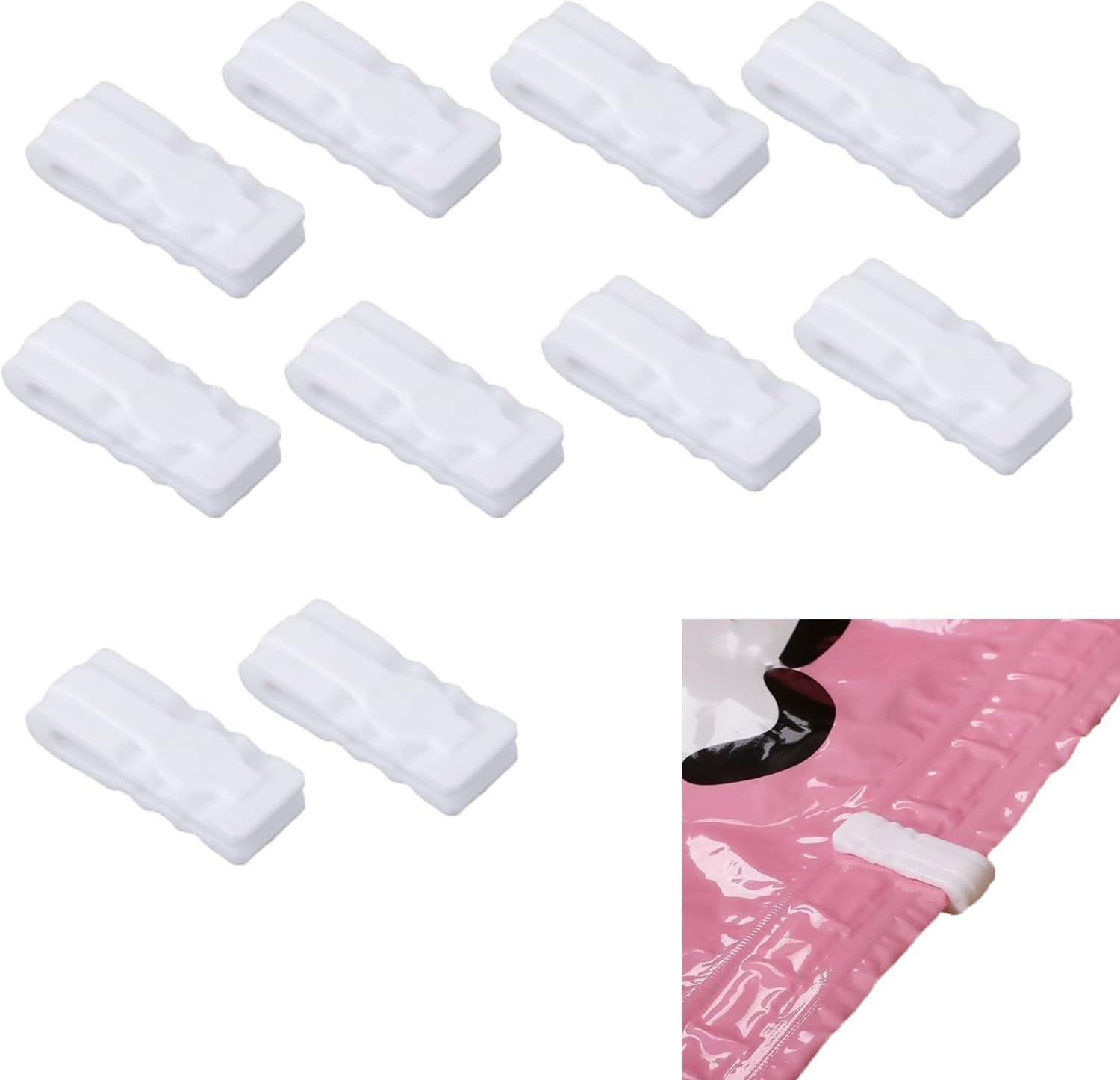 10 Pack Vacuum Storage Bags Sealing Clip Reusable Zipper Labor Saver ...