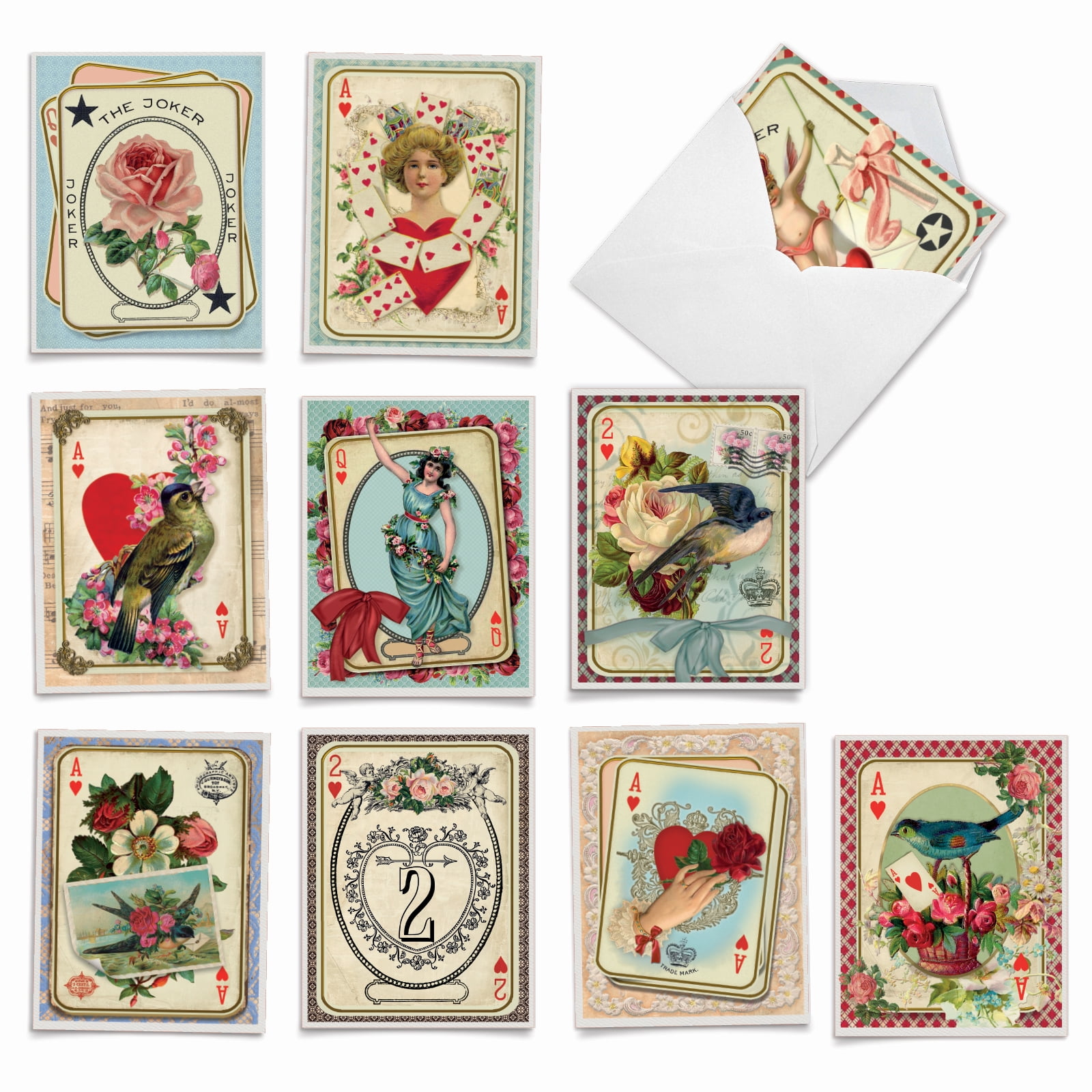 10 Pack Valentine'S Day Note Cards - All Decked Out - Walmart.com