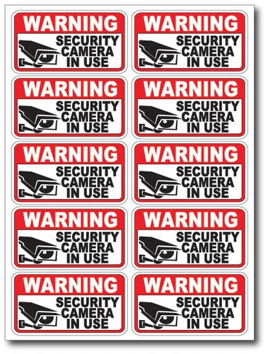 10 Pack Video Surveillance Security Burglar Alarm Decal Warning Sticker ...