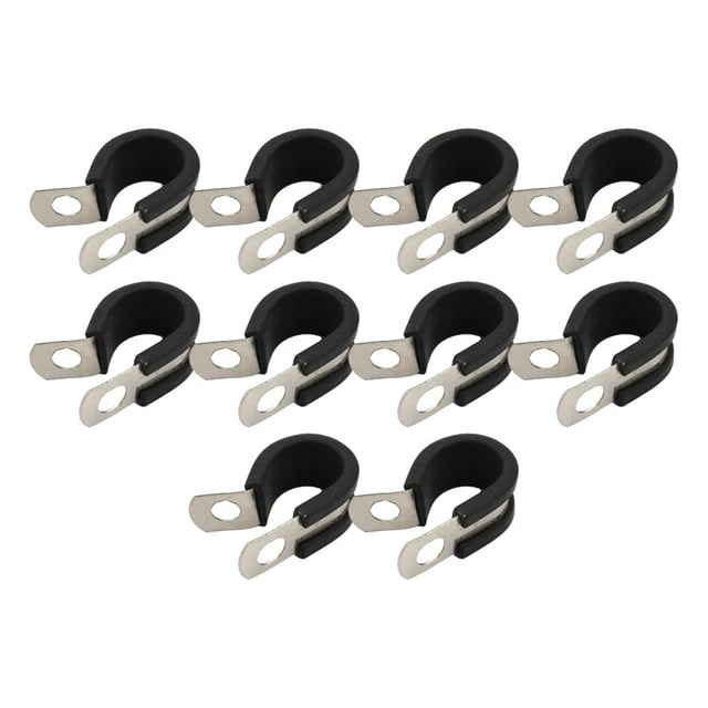 10 Pack Vinyl Coated Cable Clamps Galvanized Steel Cable Clamps Metal ...