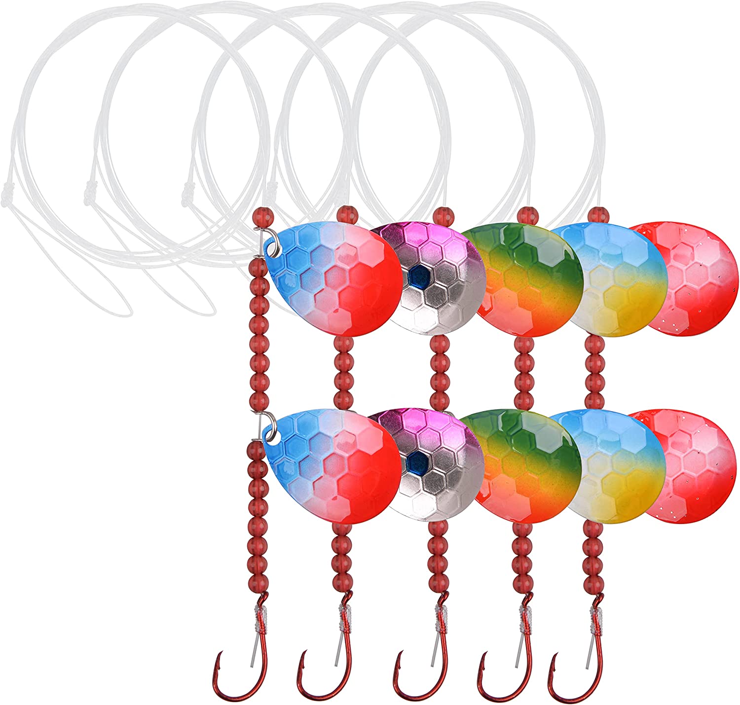 OROOTL 10 Pack Walleye Rigs Fishing Lures Walleye Spinner Rig Crawler ...