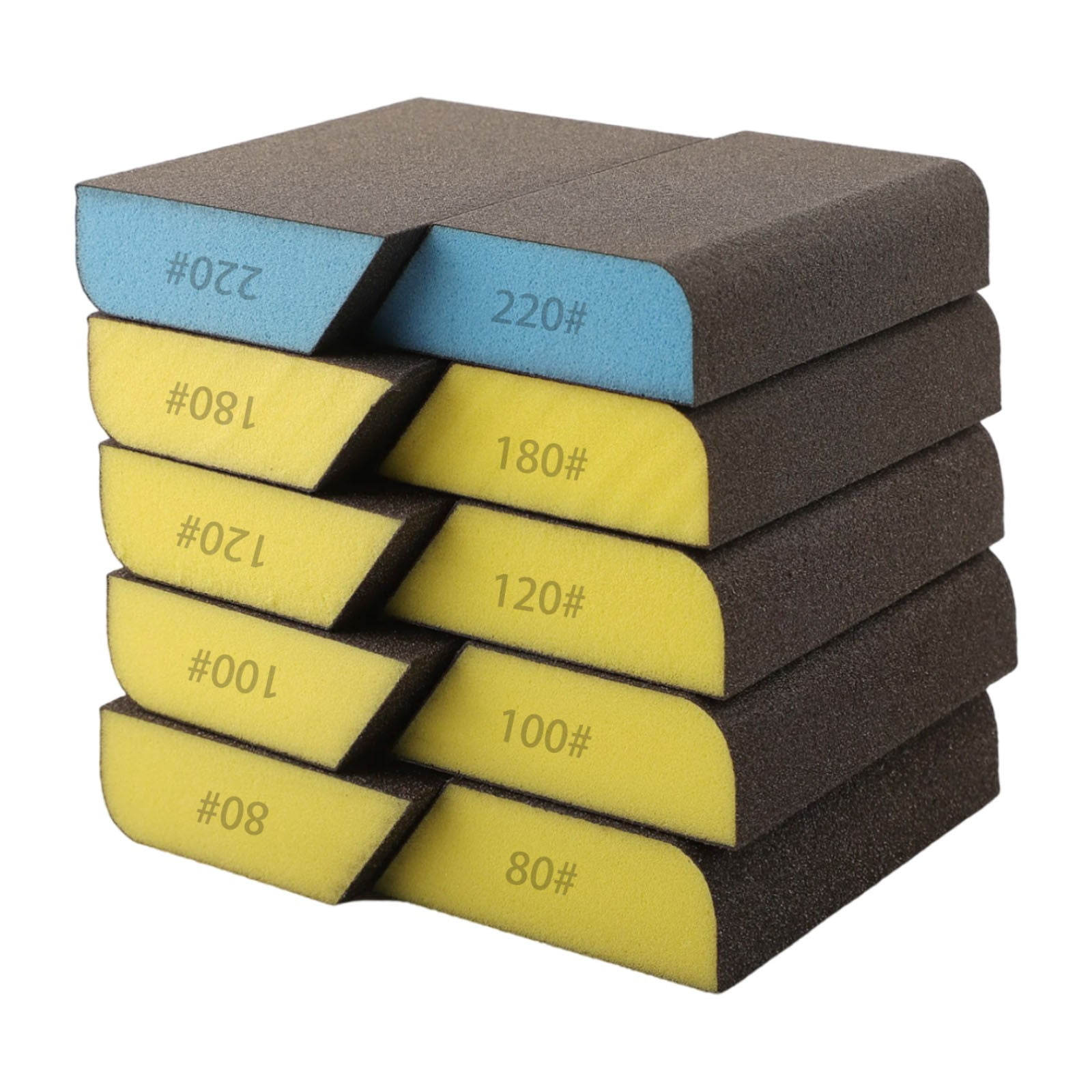 10 Pack Washable Sanding Sponges Sanding Blocks Set 80-220Grit for ...