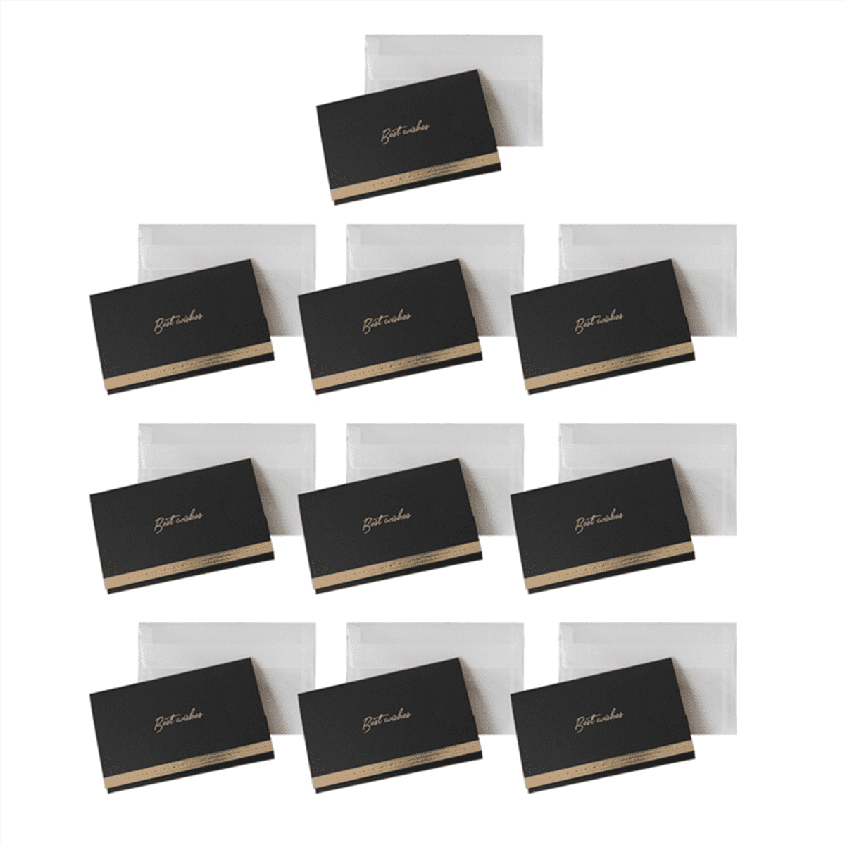 10 Pack Wedding Greeting Cards with Envelopes, Gold Foil Design Best ...