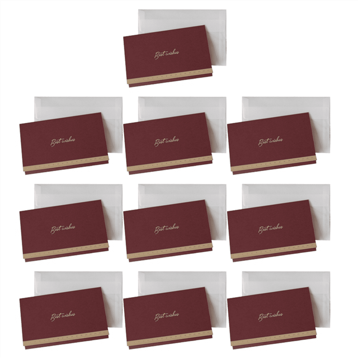 10 Pack Wedding Greeting Cards with Envelopes, Gold Foil Design Best ...
