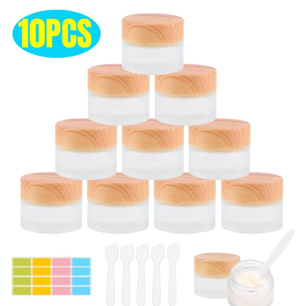 10 Pack White Matte Glass Bottles 0.5oz Cosmetic Containers for ...