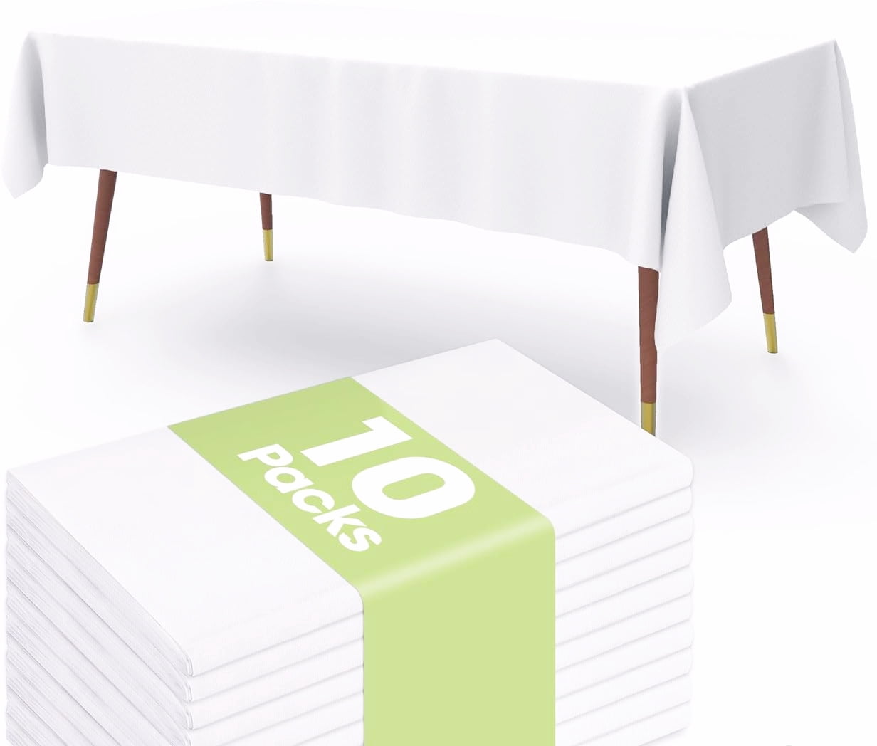 10 Pack White Plastic Table Cloths 54 x 108 Inch Ideal for Weddings and ...